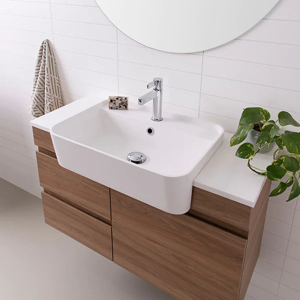 Miya 550 Solid Surface Semi-Recessed Basin – Art Bathrooms